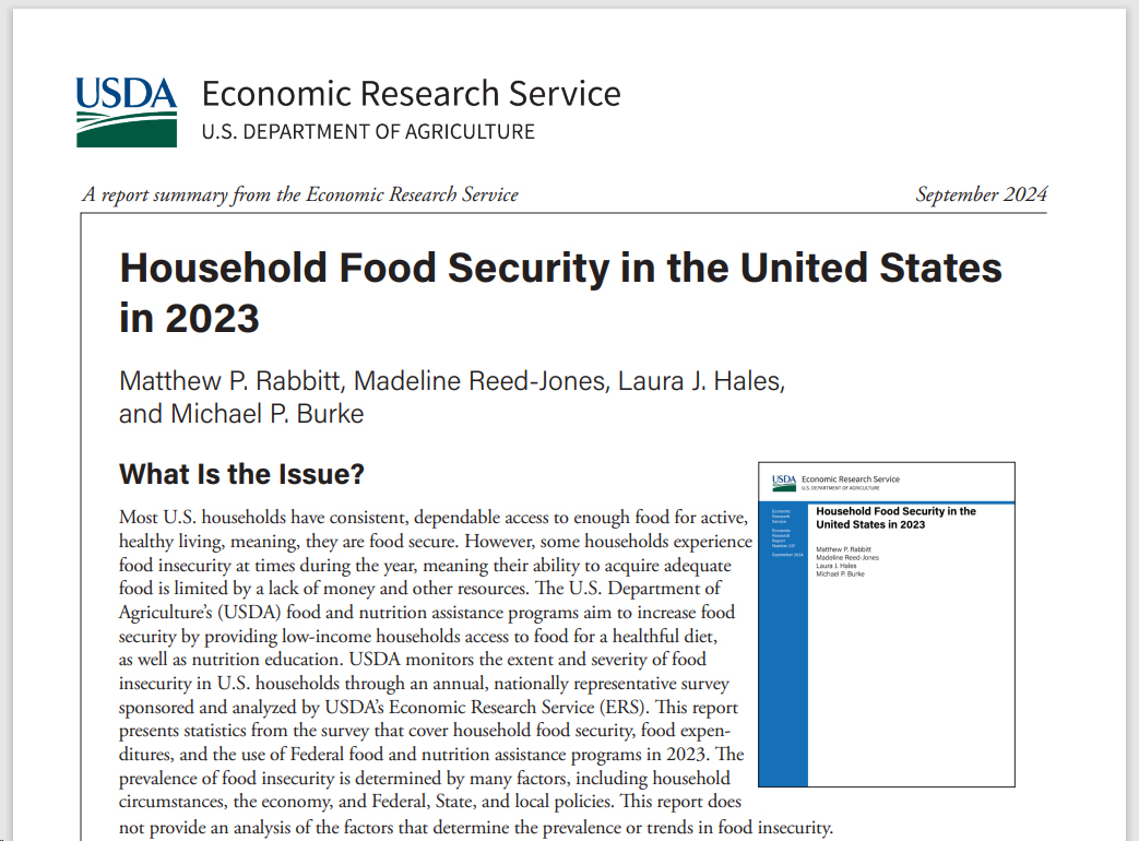 Statement on USDA Household Food Security 2023 Study - The Food Bank of South Jersey